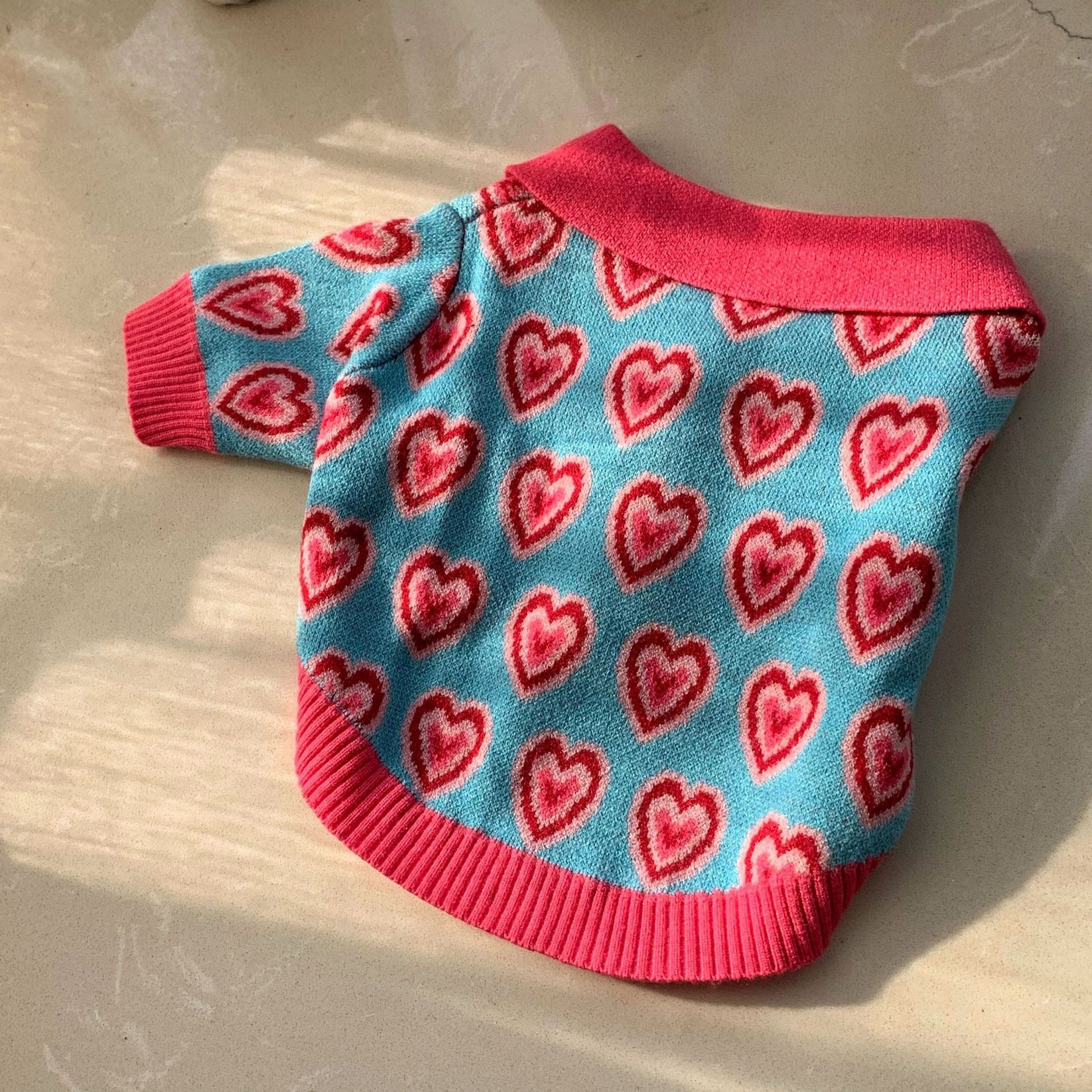 Dog Red Sweater with Heart Patterns for Female Dog Breeds | 60% OFF ...