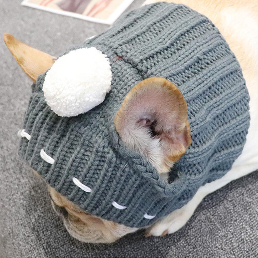 Knitted Snood Hat for French Bulldogs | Pet Beanies Hat | Dog Snood ...
